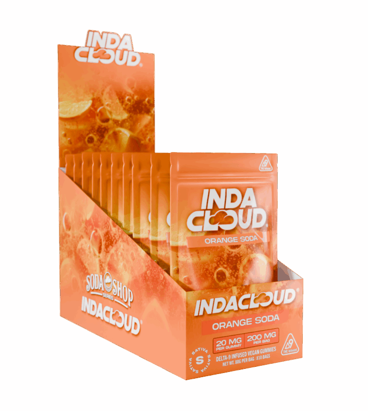 Indacloud Soda Shop D9 Gummies- Orange (Sleeve of 10) - SERVD Distribution